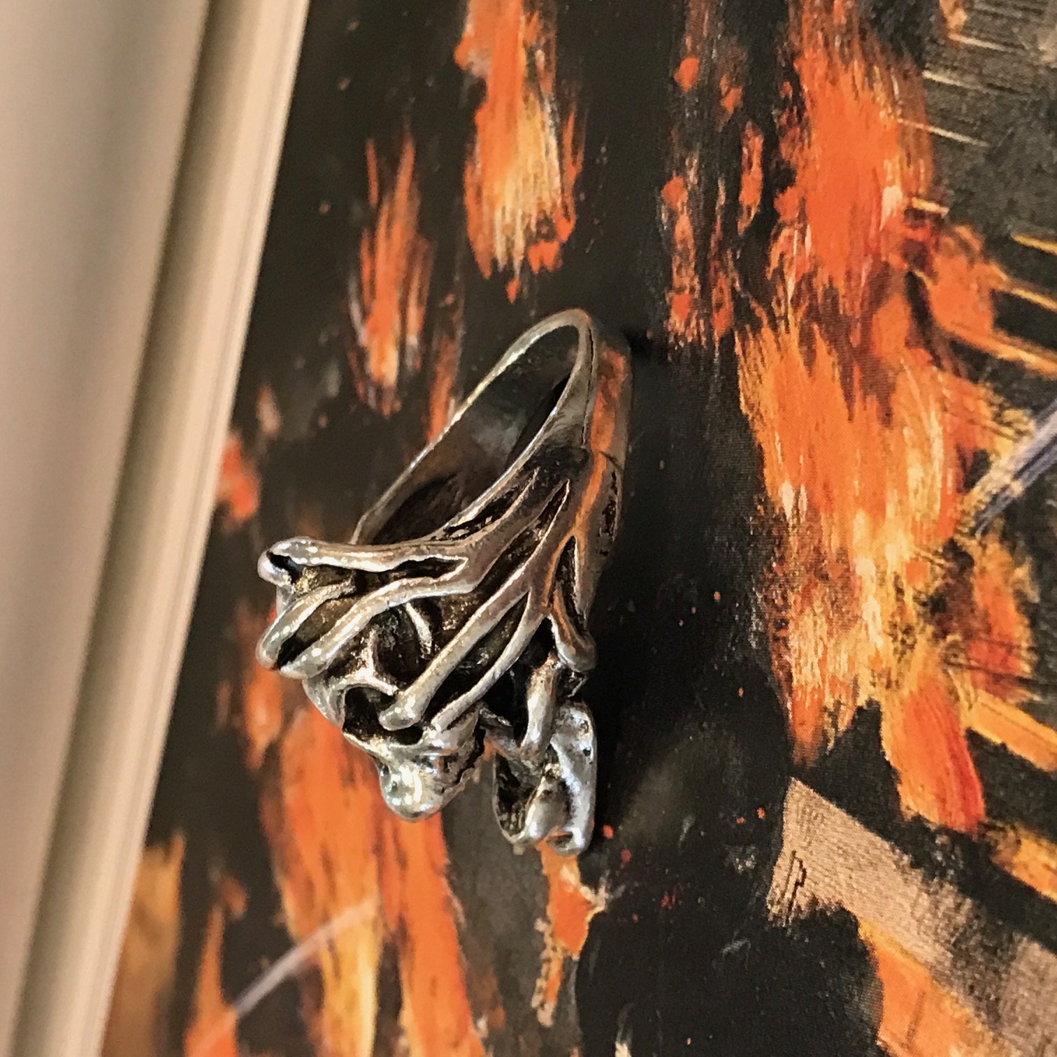 Size 8 1/2 Biker Ring 80s Biker Rings Eddie Munson Skull Ring Stranger ...