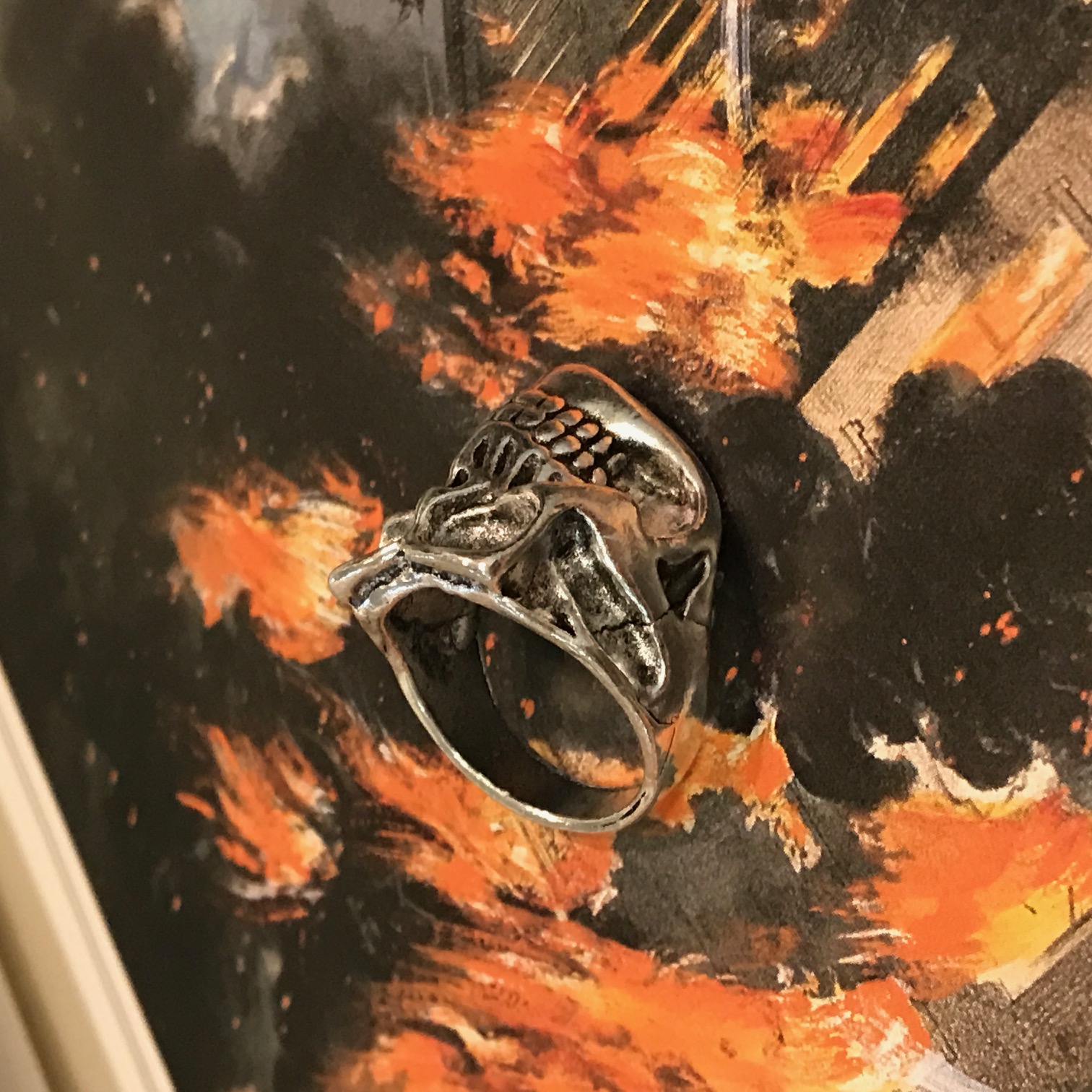 Size 7 1/4 Biker Ring 80s Biker Rings Eddie Munson Skull Ring Stranger ...