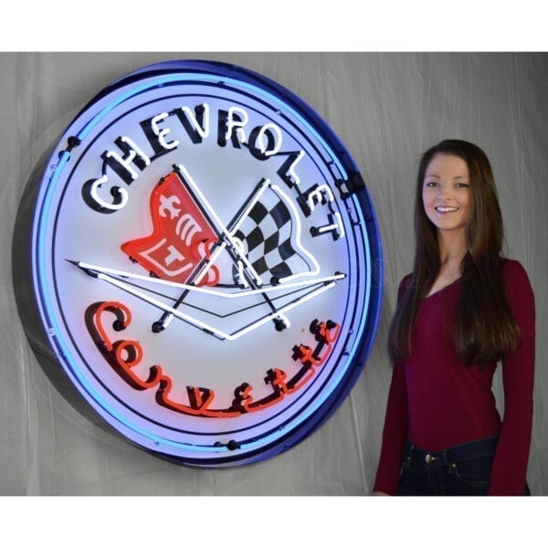 3 FT CHEVROLET CORVETTE NEON SIGN IN STEEL CAN | CHEVY NEON SIGNS ...