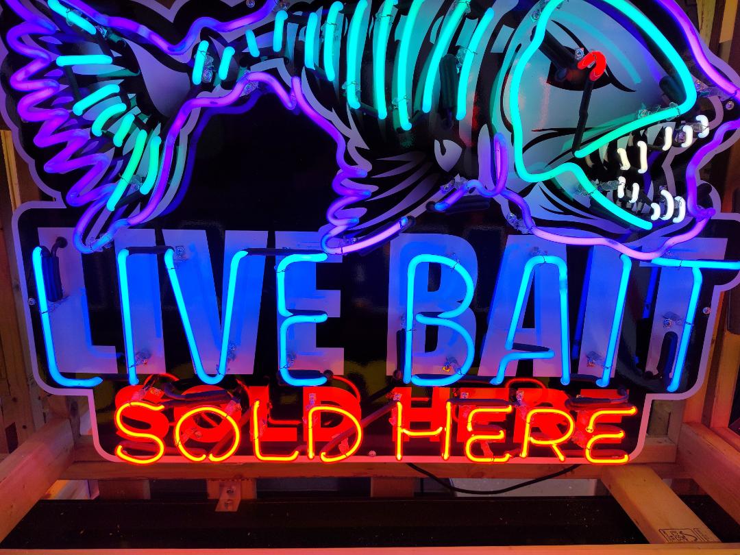 Animated Neon Signs / Live Bait Sold Here Signs / Live Bait Signs ...