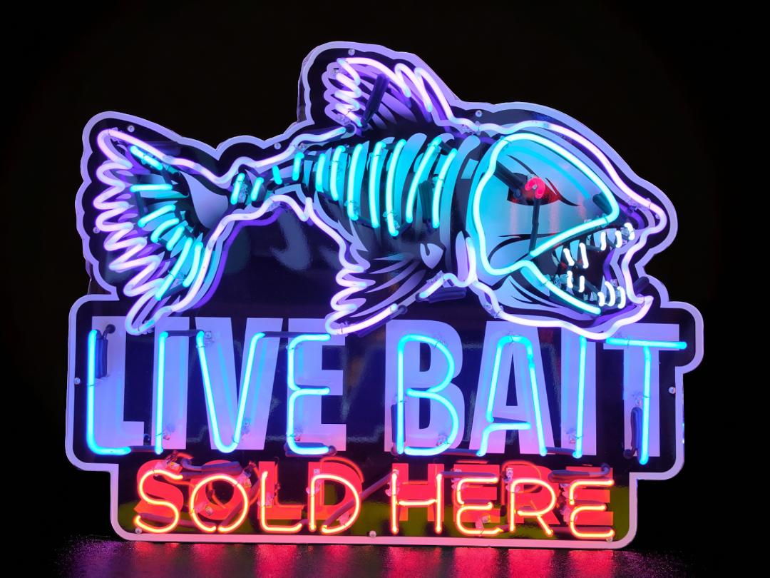 Animated Neon Signs / Live Bait Sold Here Signs / Live Bait Signs ...