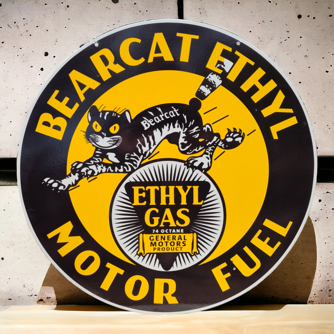 30" Bearcat Porcelain Sign