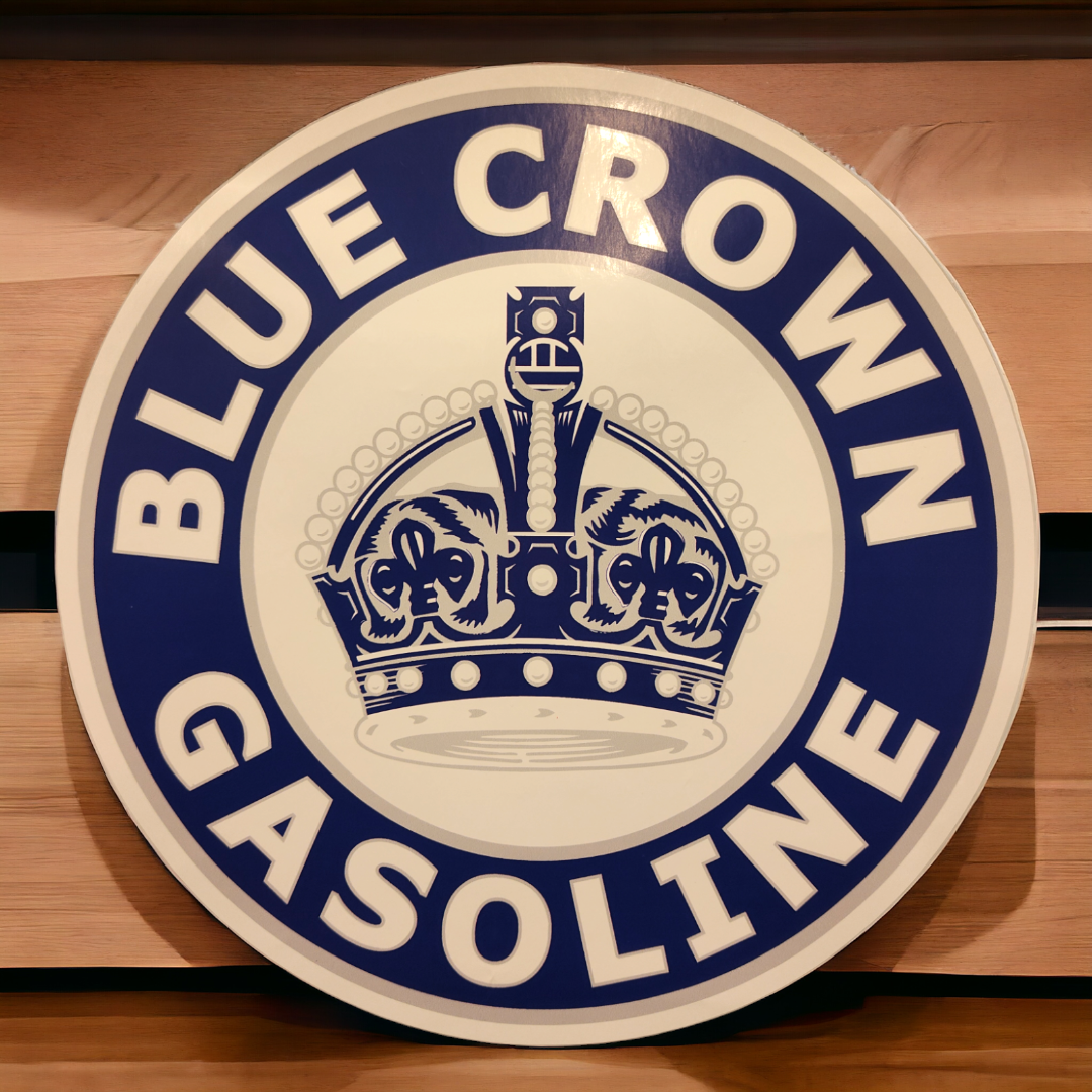 Blue Crown Gasoline Graphic Decal / Standard Blue Crown Decals