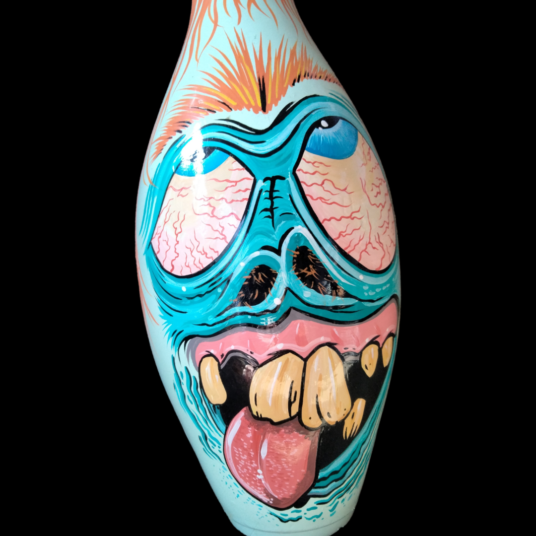 Unique Painted Bowling Pins / Creepy Cartoon Painting / Custom Painted ...