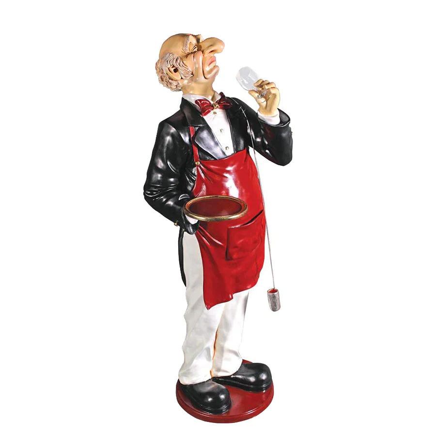 Wine Butler Statue / Winery Decor / Restaurant Decor / Winery Statue