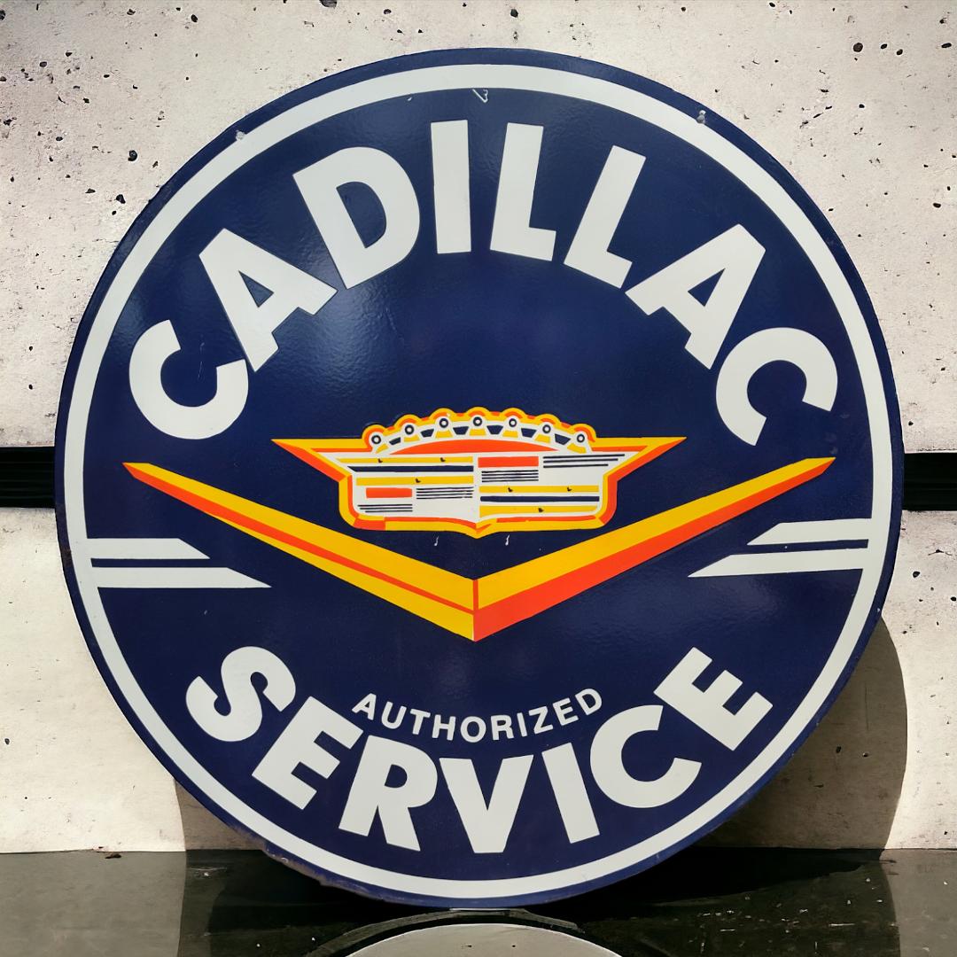 48" Cadillac Porcelain Sign / Cadillac Service Signs