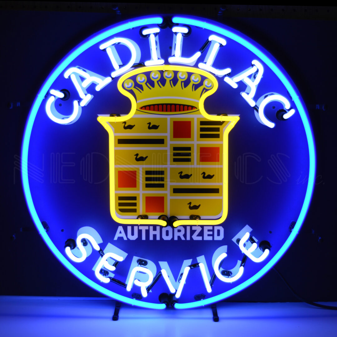 Licensed Cadillac Service Neon Sign / GM Neon Wall Signs