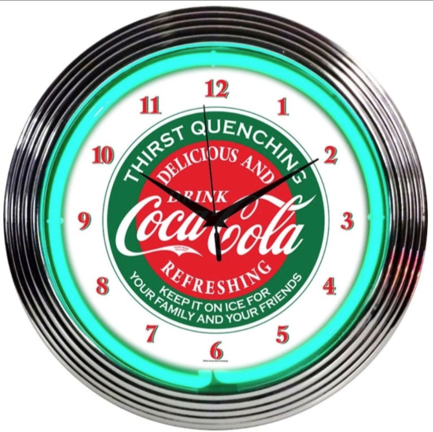 Licensed Coca-Cola Neon Clock / Restaurant Diner Neon Clock / Single ...