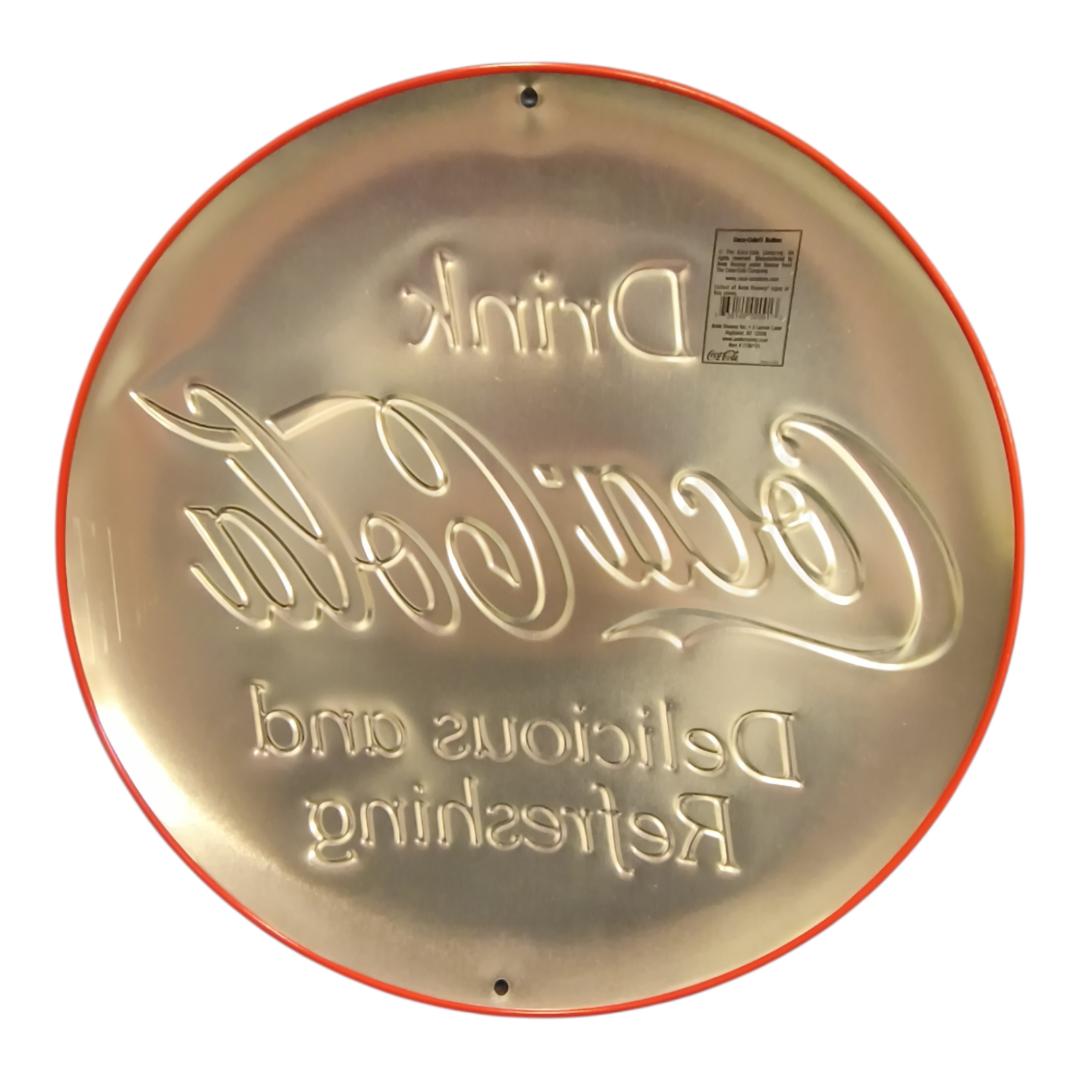 NEW 14" Coca-Cola Button Wall Sign / Coca Cola Coke Garage Signs ...