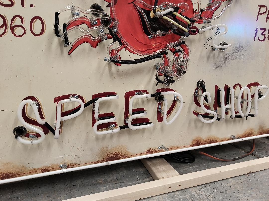 Custom Crab's Speed Shop Neon Sign / Crabs Mechanic Signs