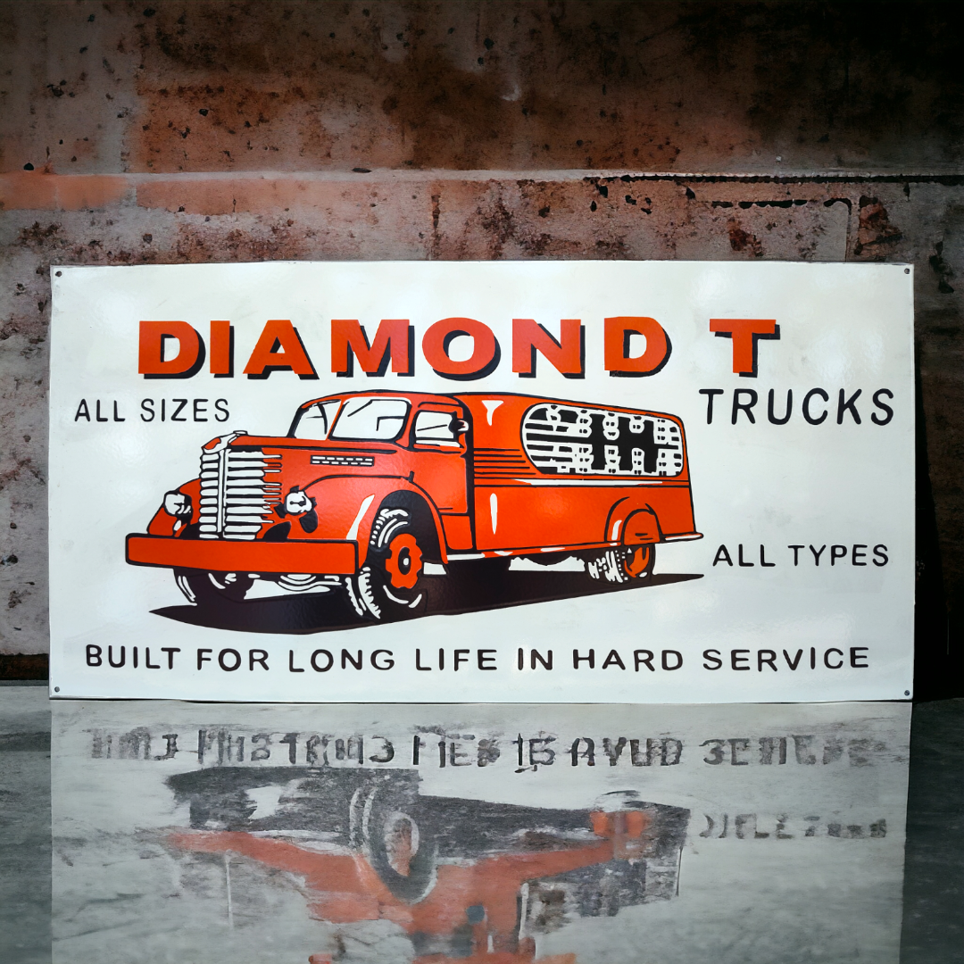 Diamond T Porcelain Sign / Trucks Signs / Vehicle / Garage