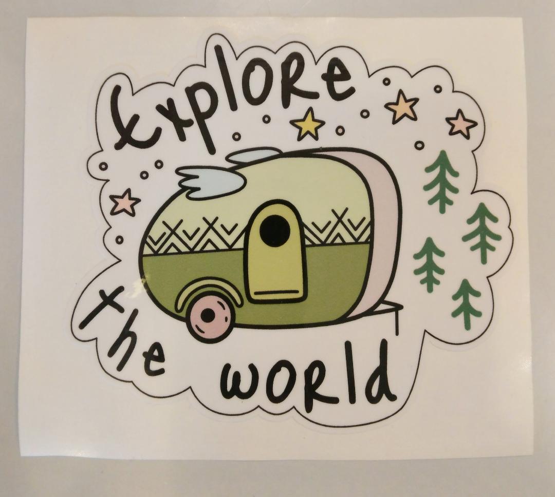 Camping Explore The World Bumper Sticker / Camper Stickers / Outdoor ...