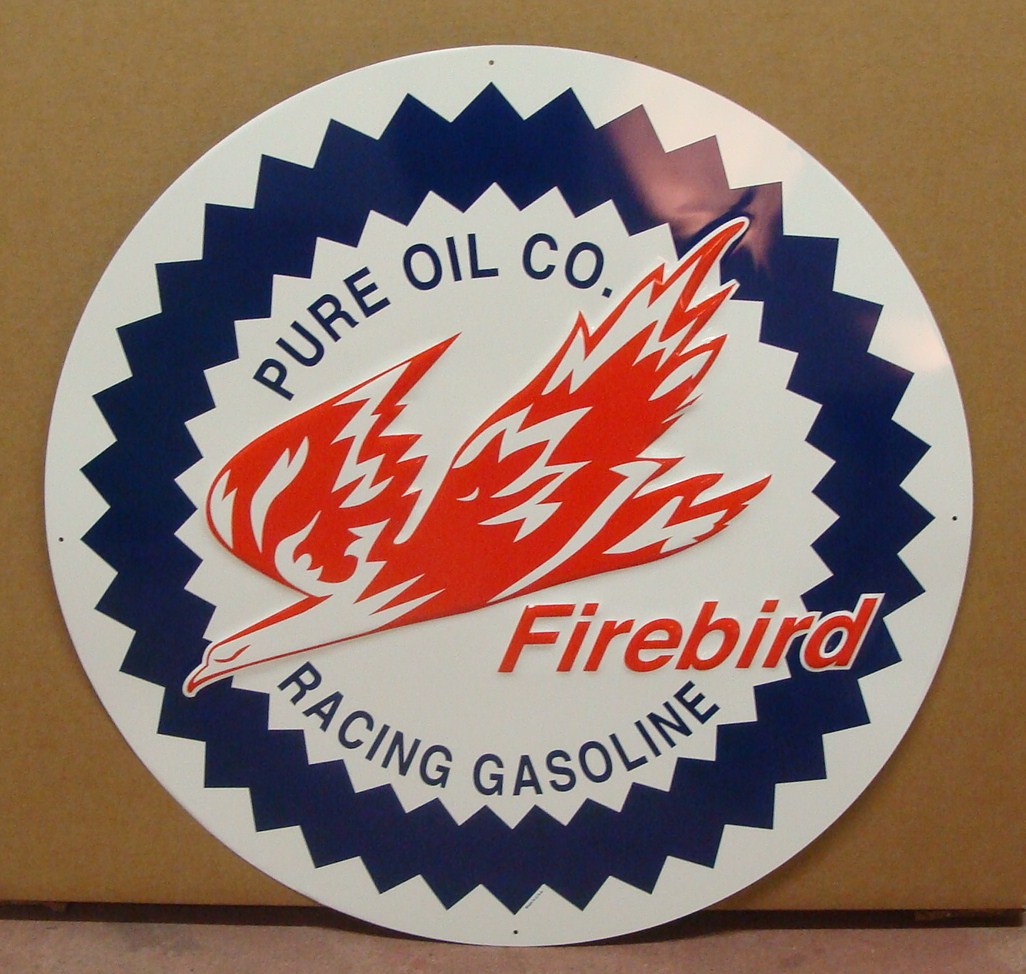 Pure Firebird Signs / Pure Oil Co Racing Gasoline Signs / Garage Signs ...