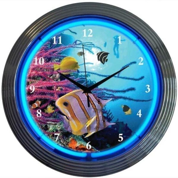 Fish Neon Clock / Aquarium Clocks / Fun Neon Sign