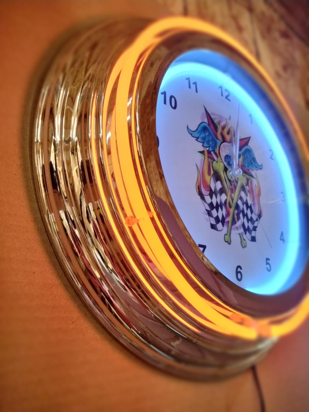 NEW Flying Eye Neon Clock / Hot Rod Rat Rod Neon Clocks