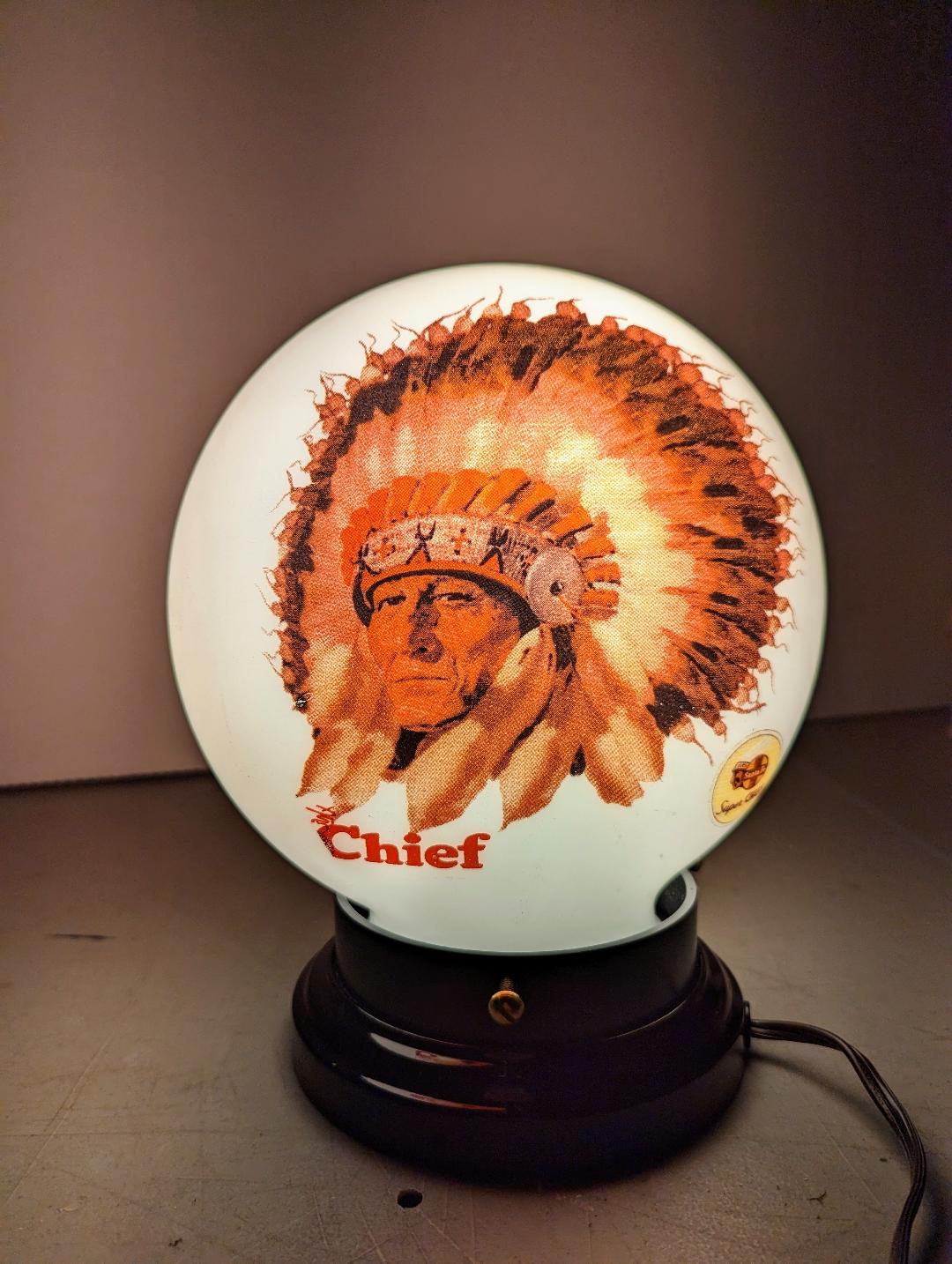 LICENSED CHEIF SANTA FE /LIGHT UP GLOBE / RAILROAD / CHEIF/ NATIVE ...