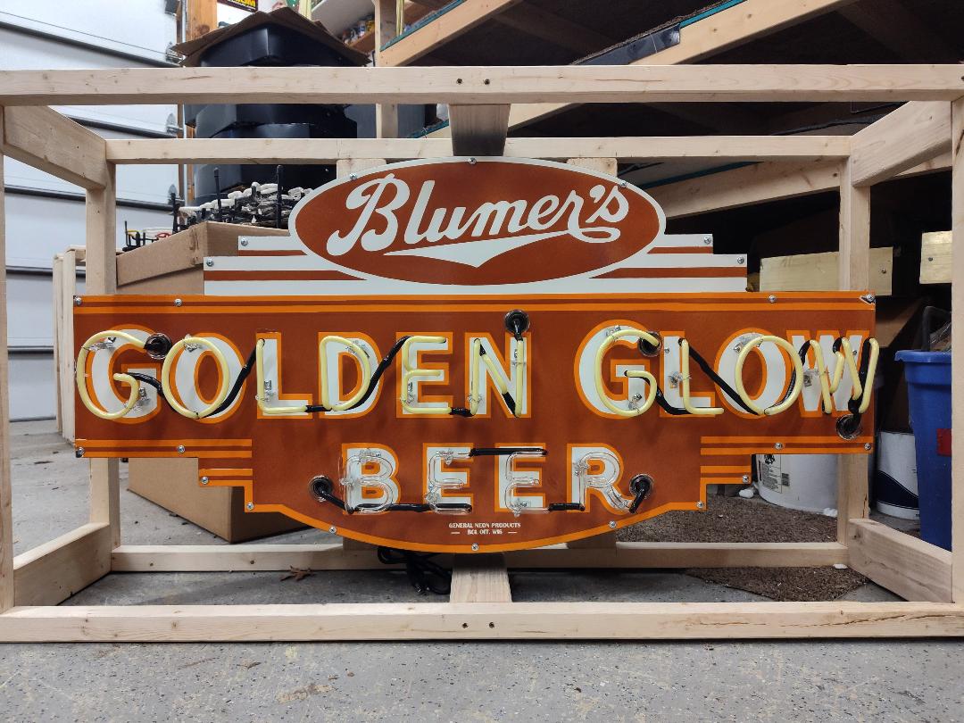 Blumer's Golden Glow Beer Neon Sign / Porcelain Beer Signs