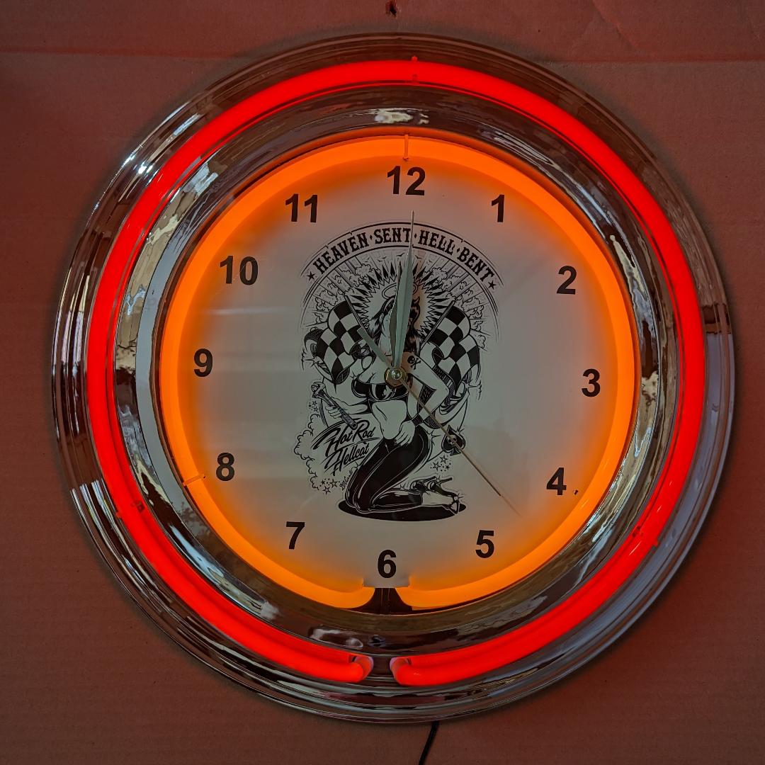 Heaven Sent Hell Bent Neon Clock / Double Bottom Neon Clock