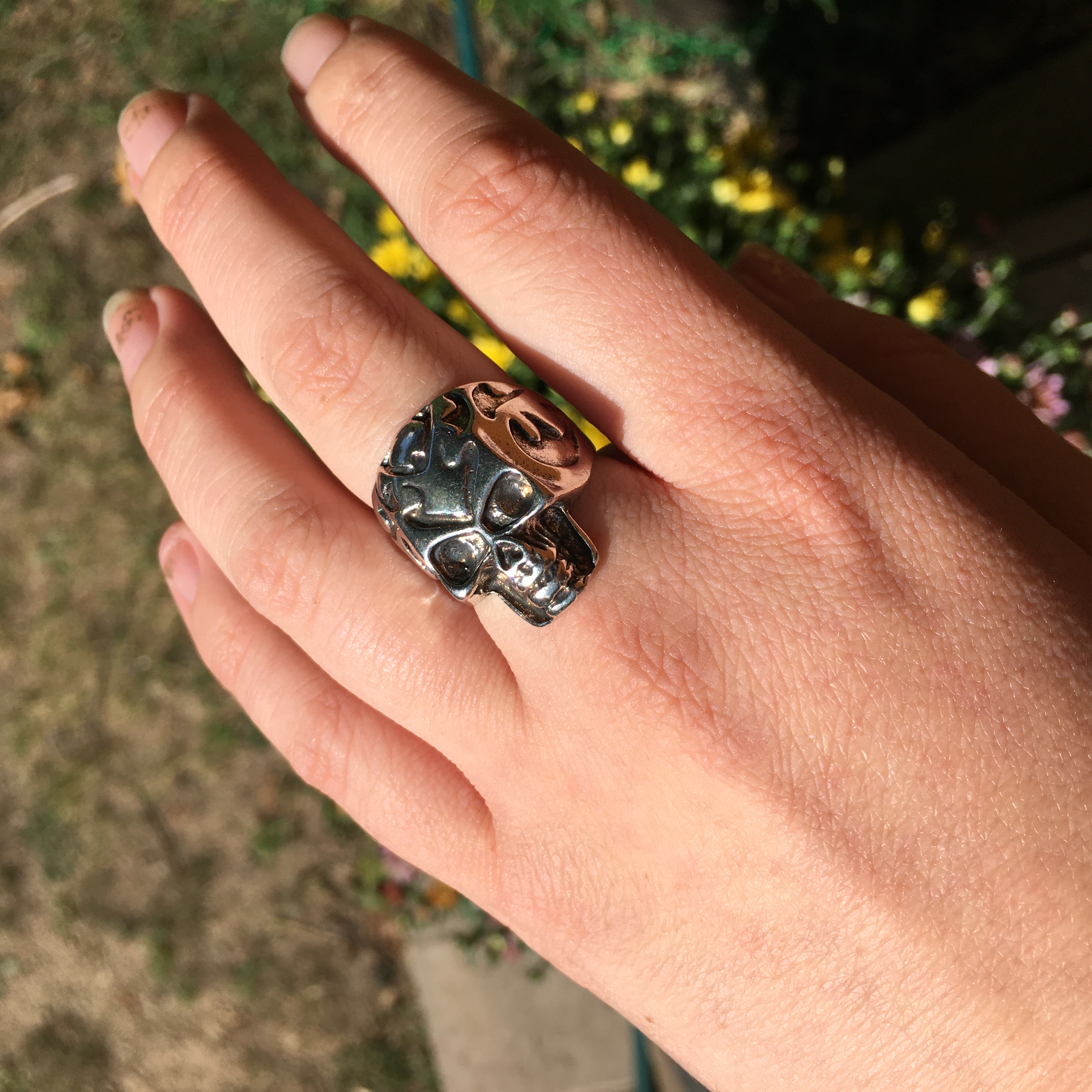 Size 7 3/4 Biker Ring 80s Biker Rings Eddie Munson Skull Ring Skull ...