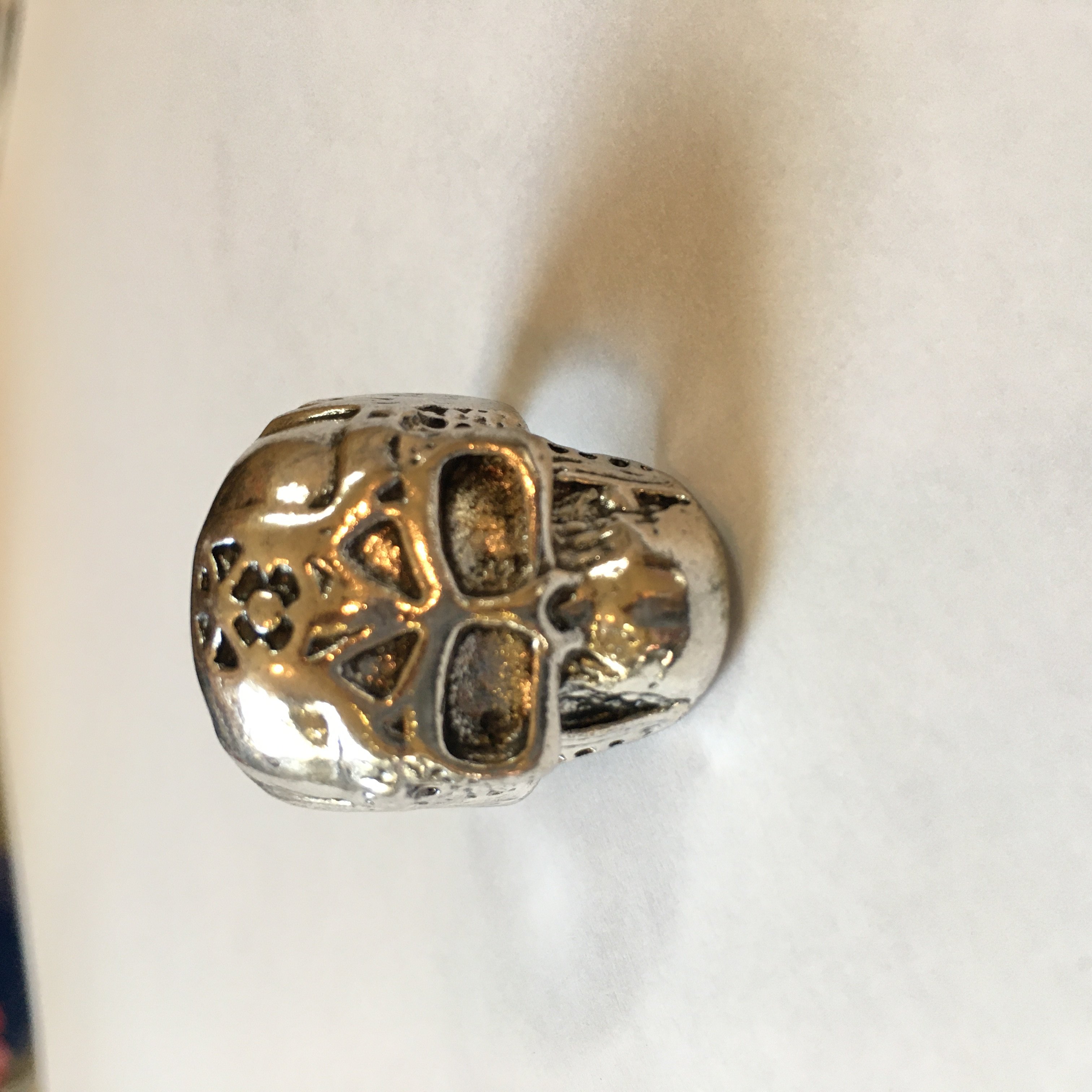 Size 9 3/4 Biker Ring 80s Biker Rings Eddie Munson Skull Ring Stranger ...