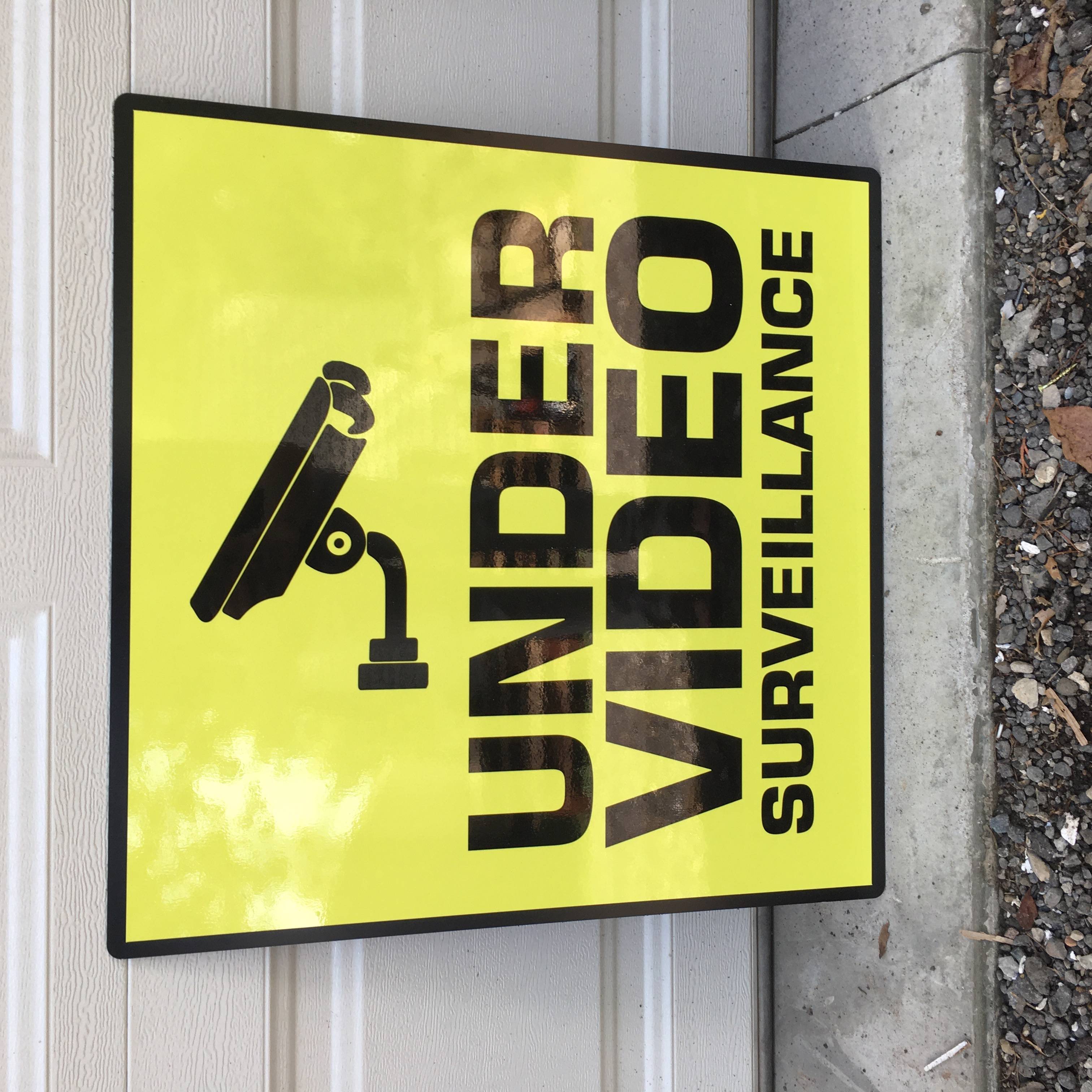 UNDER VIDEO SURVEILLANCE SIGN / SECURITY SIGNS / OUTDOOR SIGNS