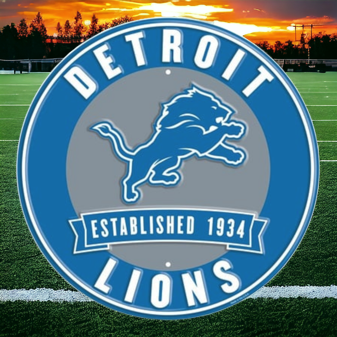 Detroit Lions Football Sign / 12 inch Lions Signs