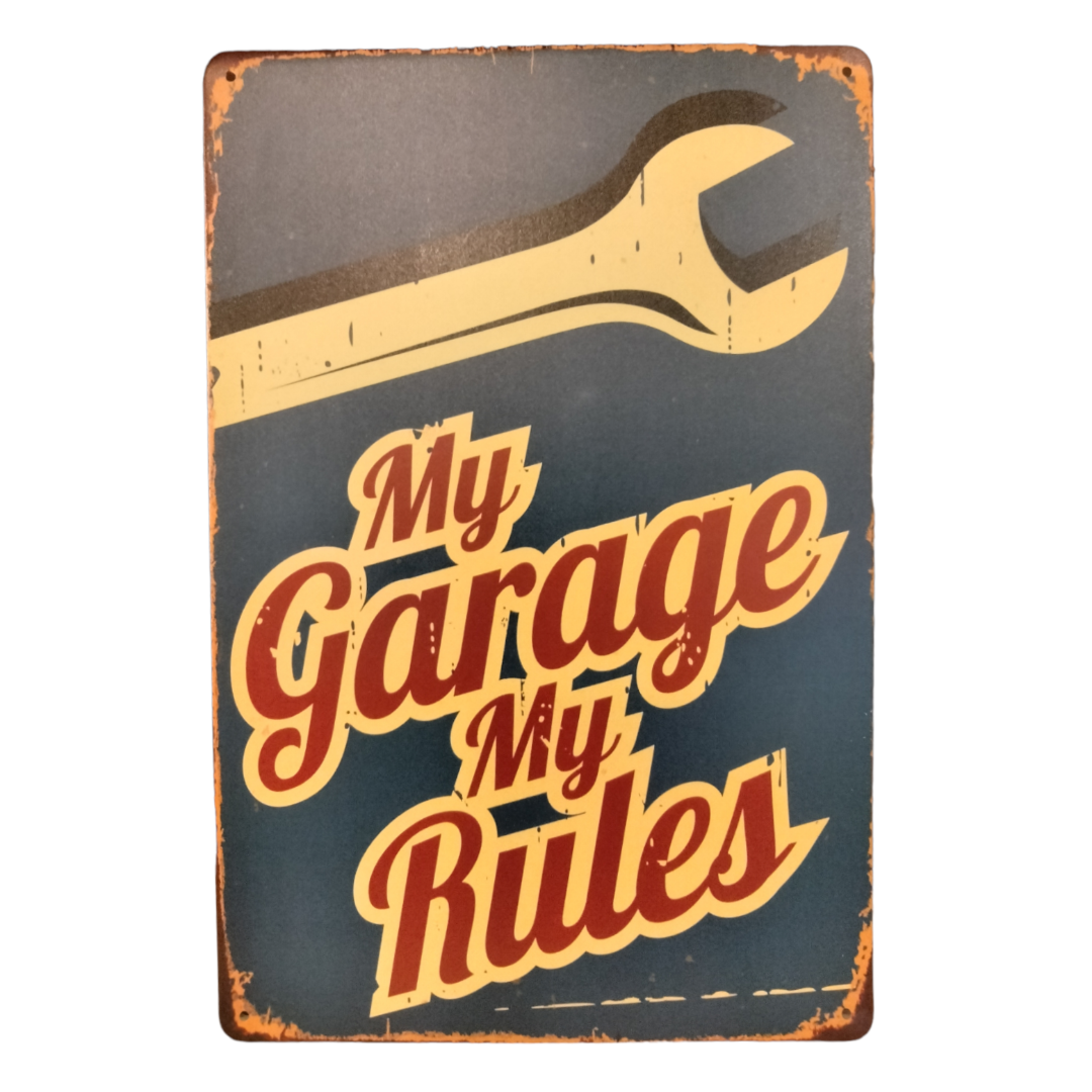 My Garage My Rules Sign / Mens Garage Signs / Mechanic Sign