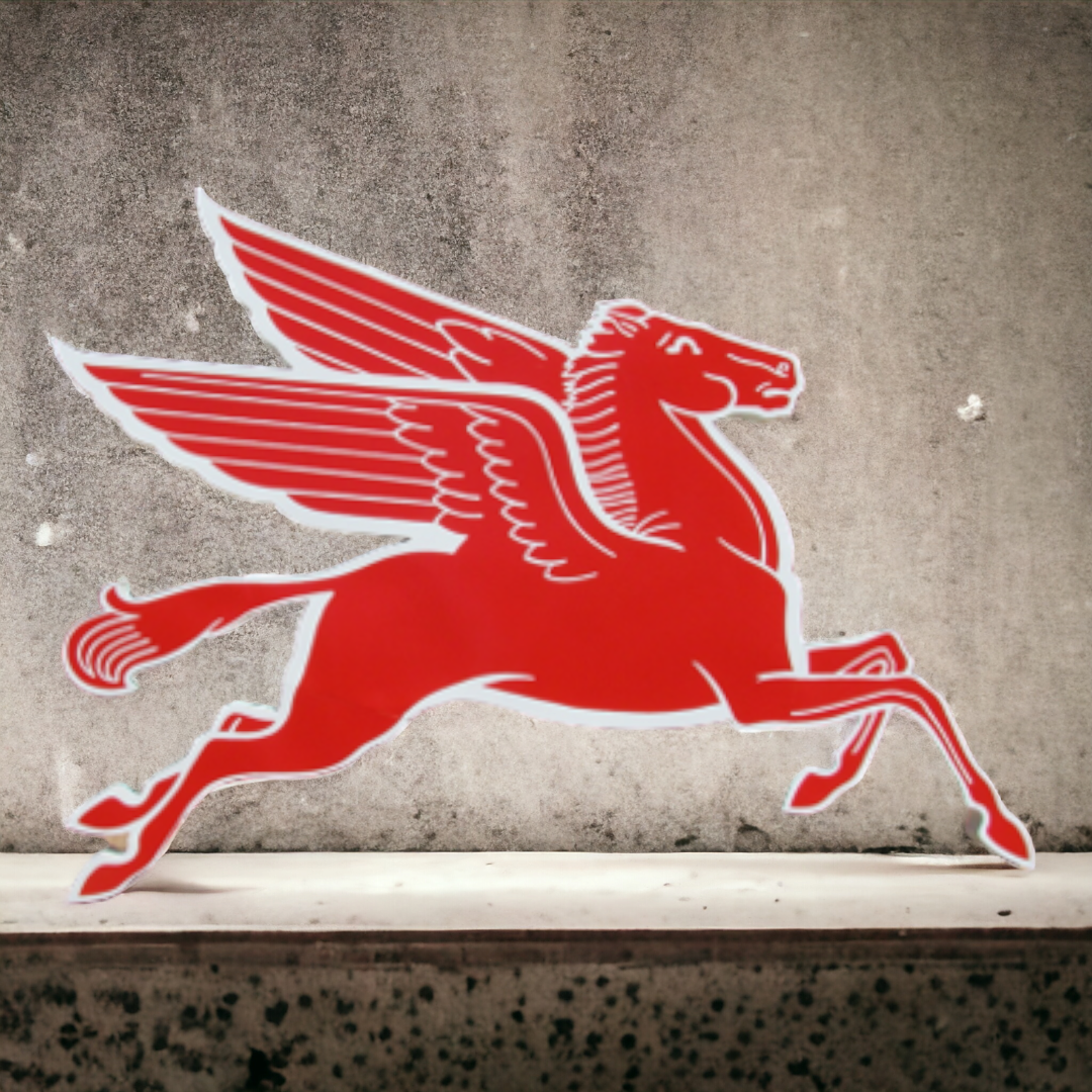 Mobil Pegasus Sign / Newly Made Mobil Pegasus Cookie Cutter Sign ...