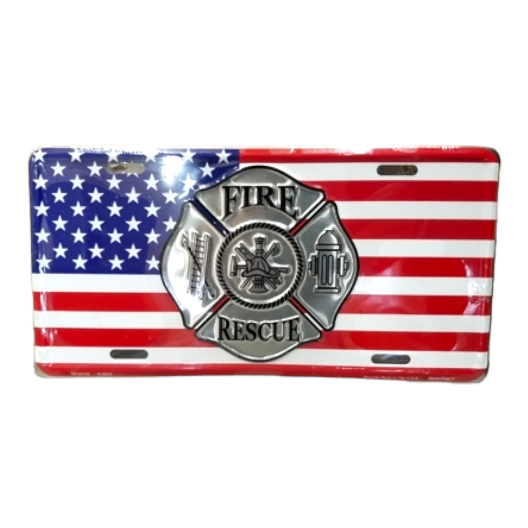 NEW Fire Rescue America License Plate