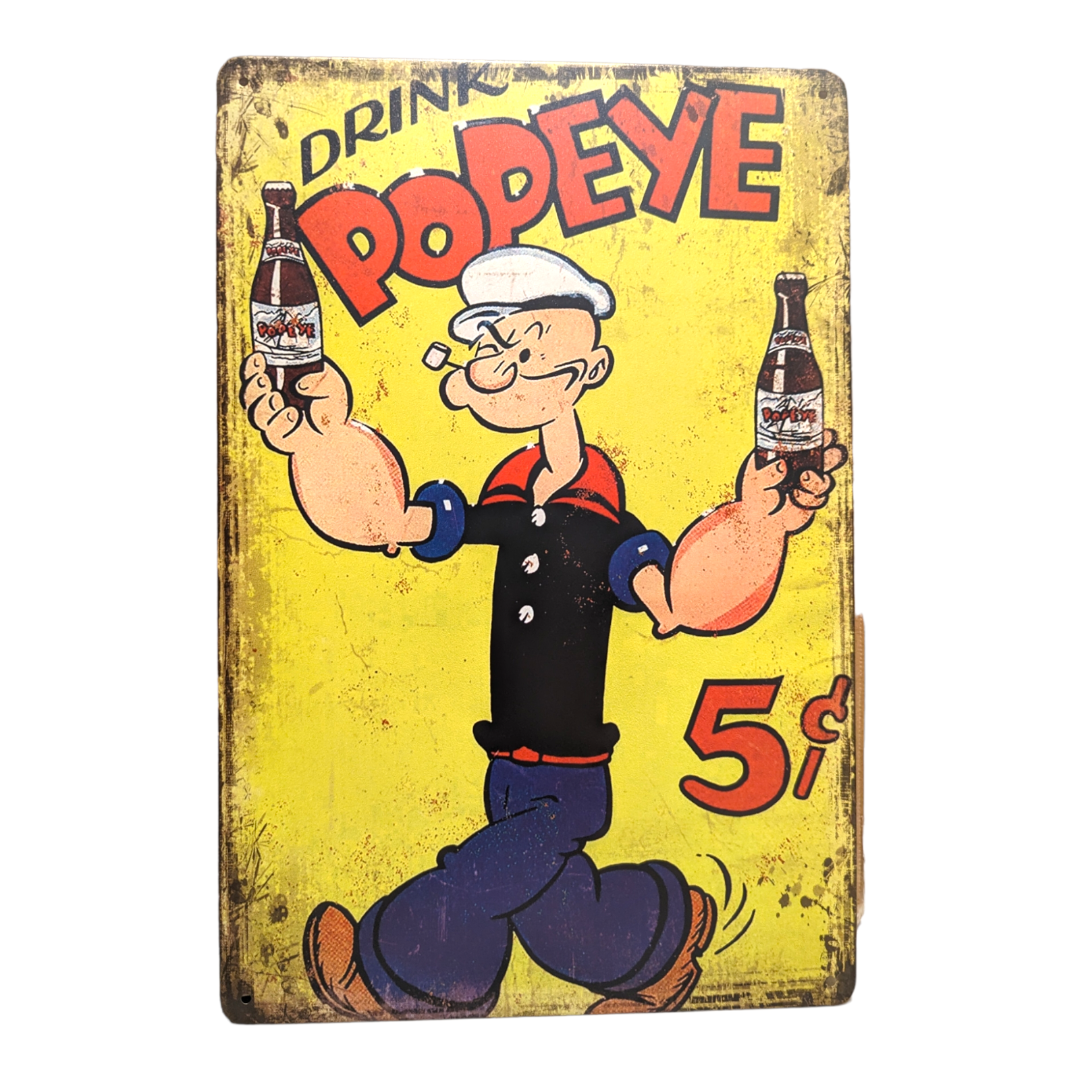 Drink Popeye Sign / Popeye Signs / Sodapop sign / Cartoon Signs