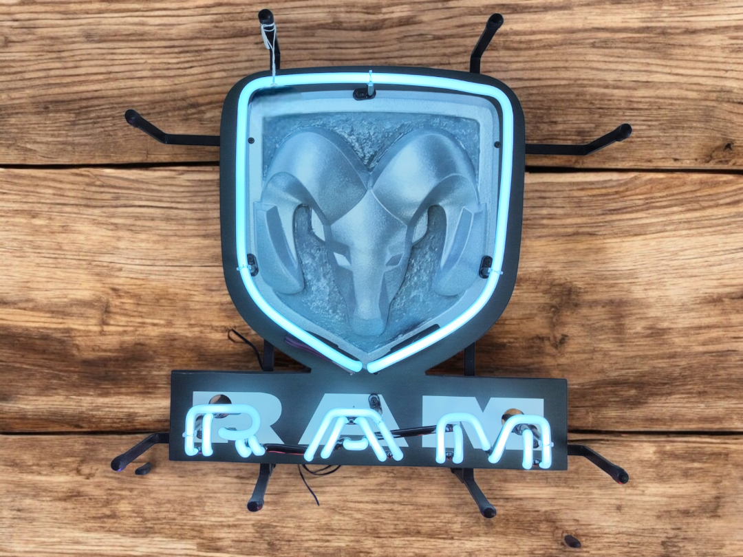 DODGE RAM NEON SIGN WITH BACKING | DODGE SIGNS | DODGE RAM SIGNS ...