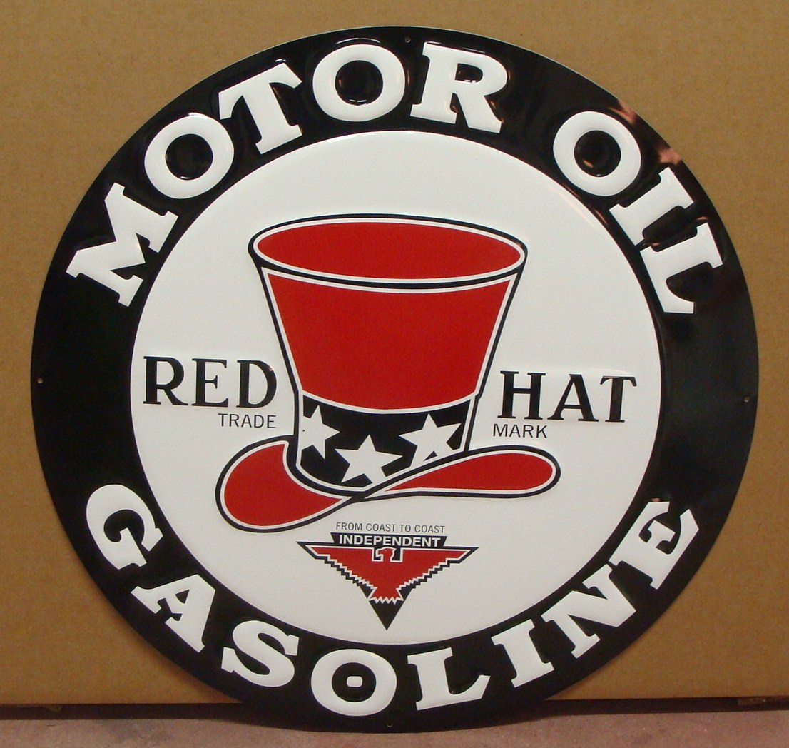Red Hat Signs / Red Hat Motor Oil Signs / Gas Signs / Gas and Oil ...