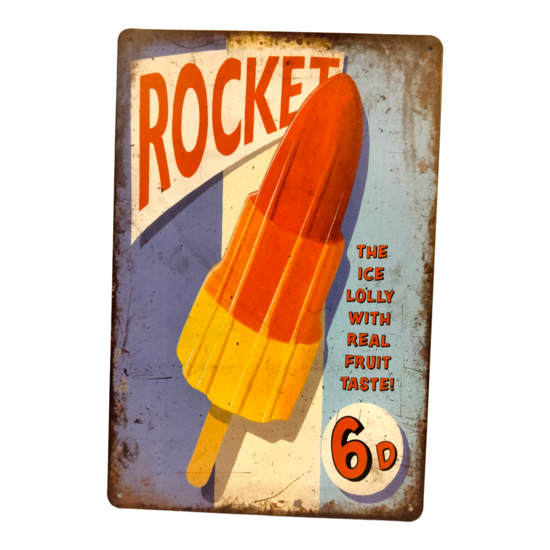 Rocket Popsicle Sign / popsicle / Dessert signs / vintage