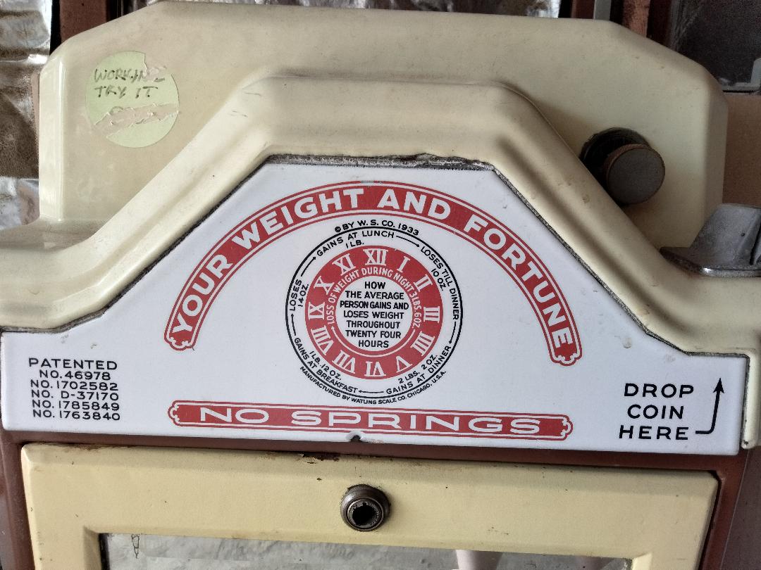 Vintage Coin Operated Watling Scale / Weighing Scale