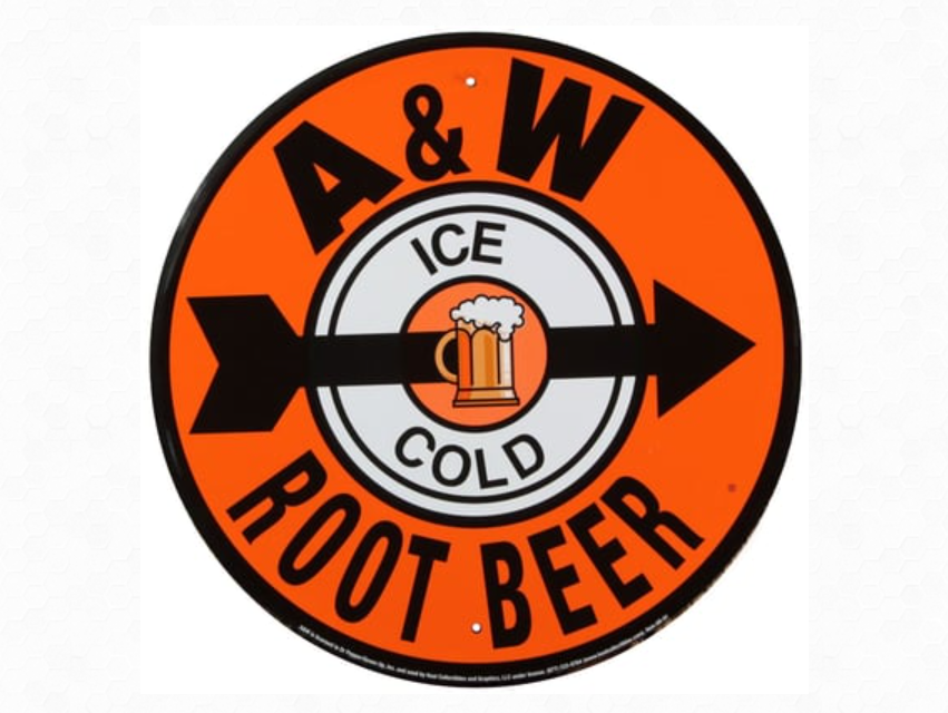 A&W Root Beer Sign / Root Beer Signs / AW Root Beer / Beverage Ads ...