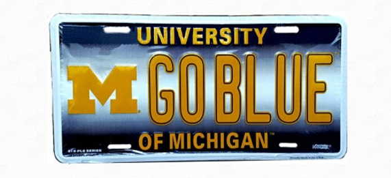 Licensed University of Michigan License Plate / Michigan Wolverines ...