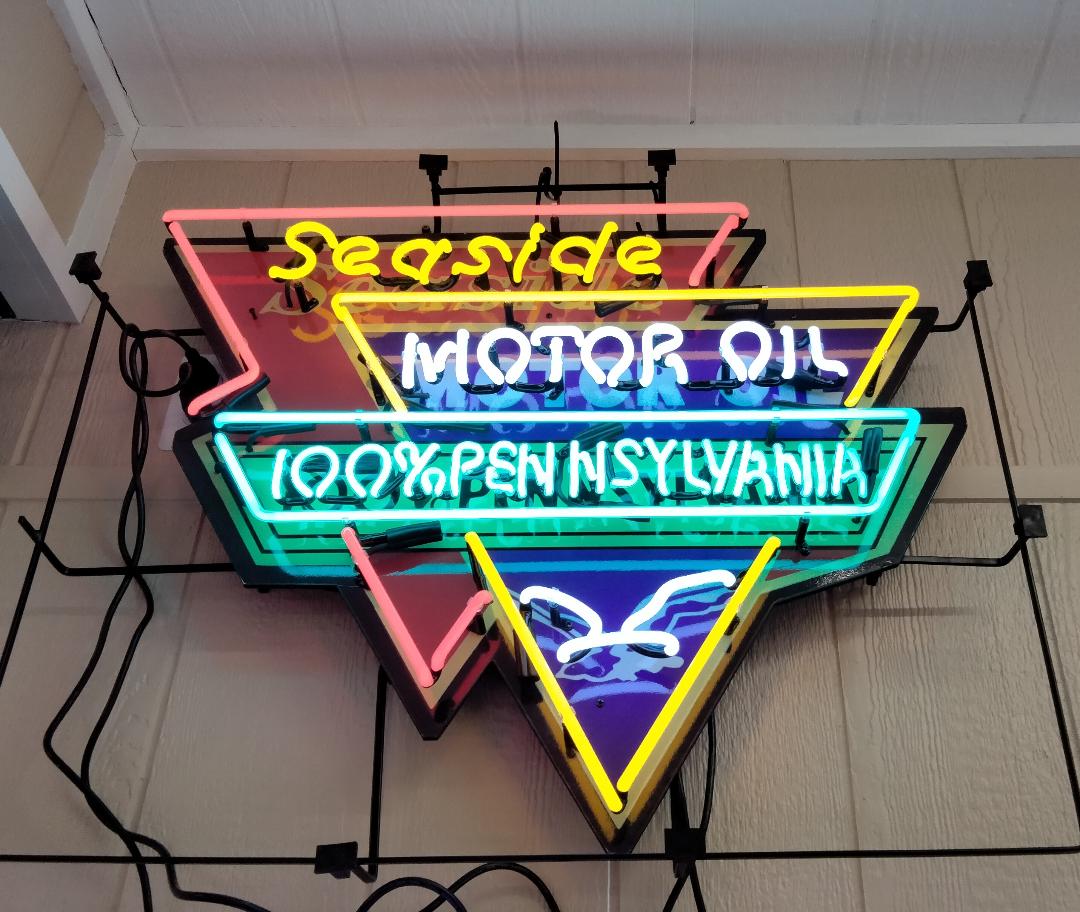 Seaside Neon Sign / Sea Side Motor Oil Signs / Petro Neons / Gas Pump ...