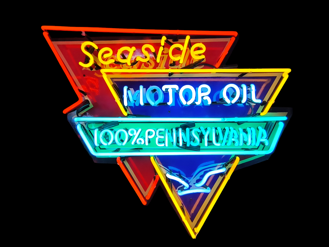 Seaside Neon Sign / Sea Side Motor Oil Signs / Petro Neons / Gas Pump ...