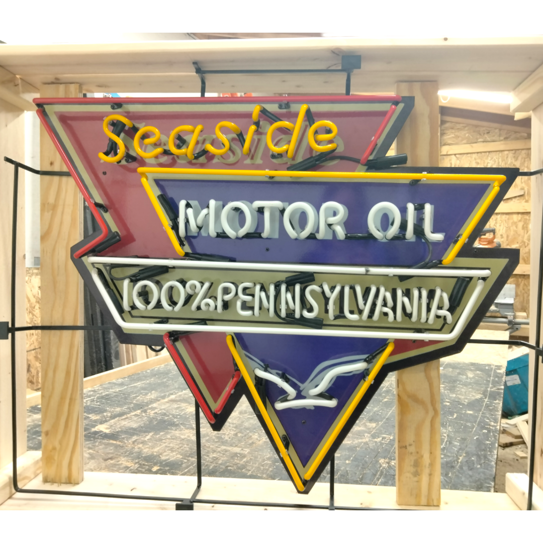 Seaside Neon Sign / Sea Side Motor Oil Signs / Petro Neons / Gas Pump ...