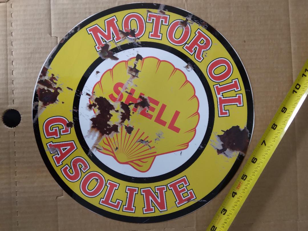 Shell Decal / round / Decals for Gas Pumps / Sign for Garage / Signs ...