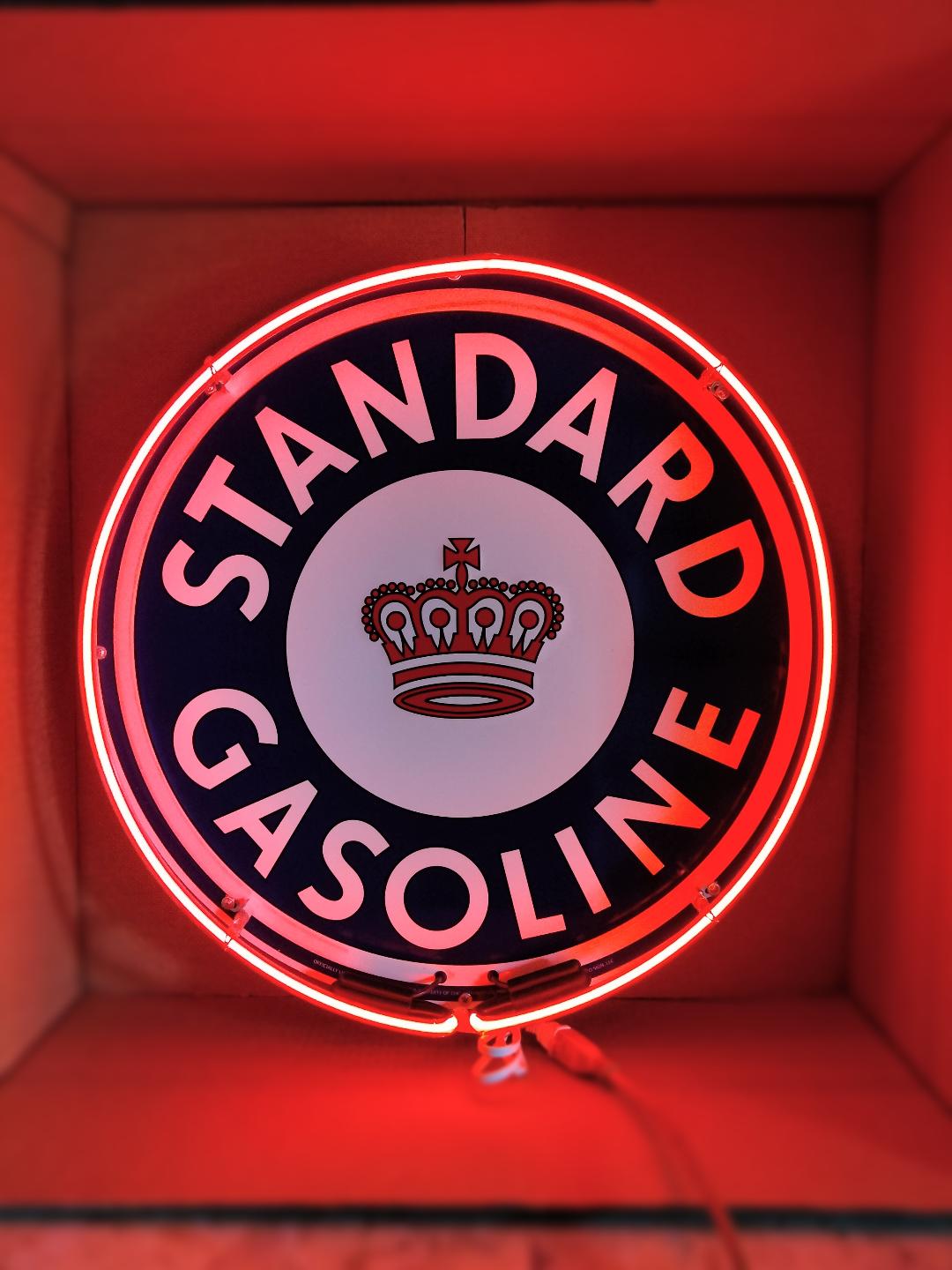Standard Gasoline Neon Sign / Red Crown Signs