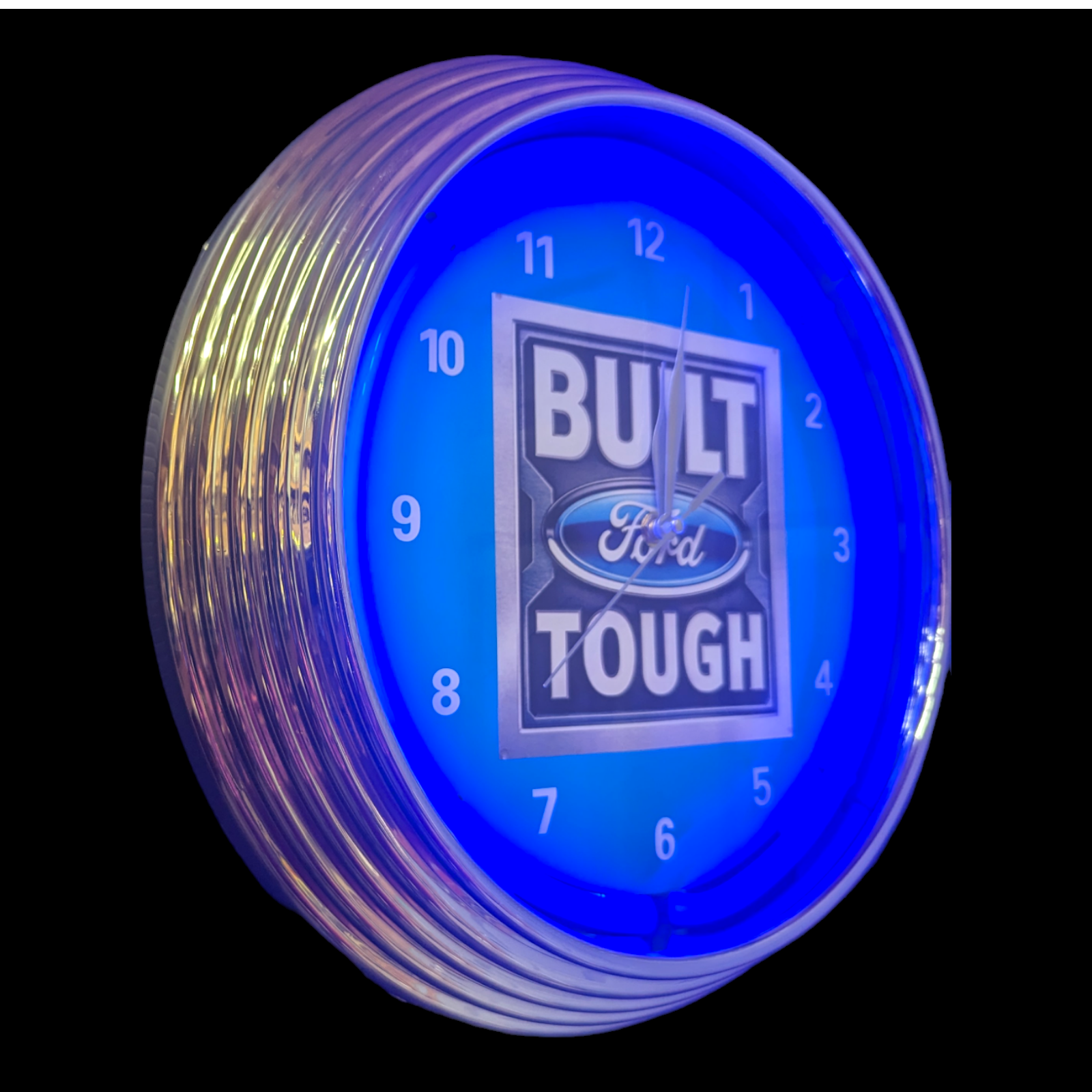 Built Ford Tough Neon Clock / Dealership / Neon Clocks / Garage