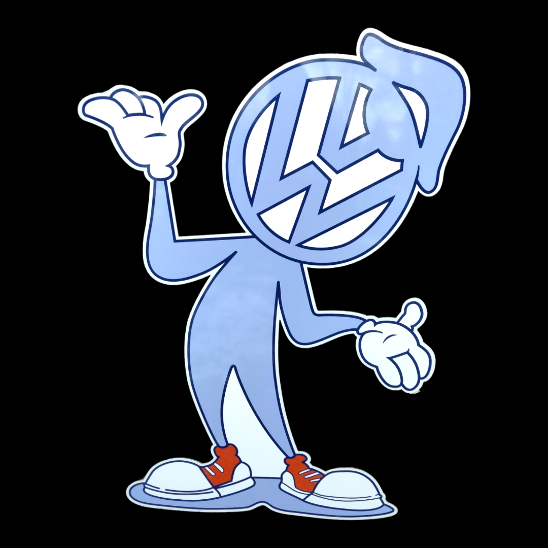 Animated Vw Logo Volkswagen VW Modern Logo Stickers. 3" Pair.