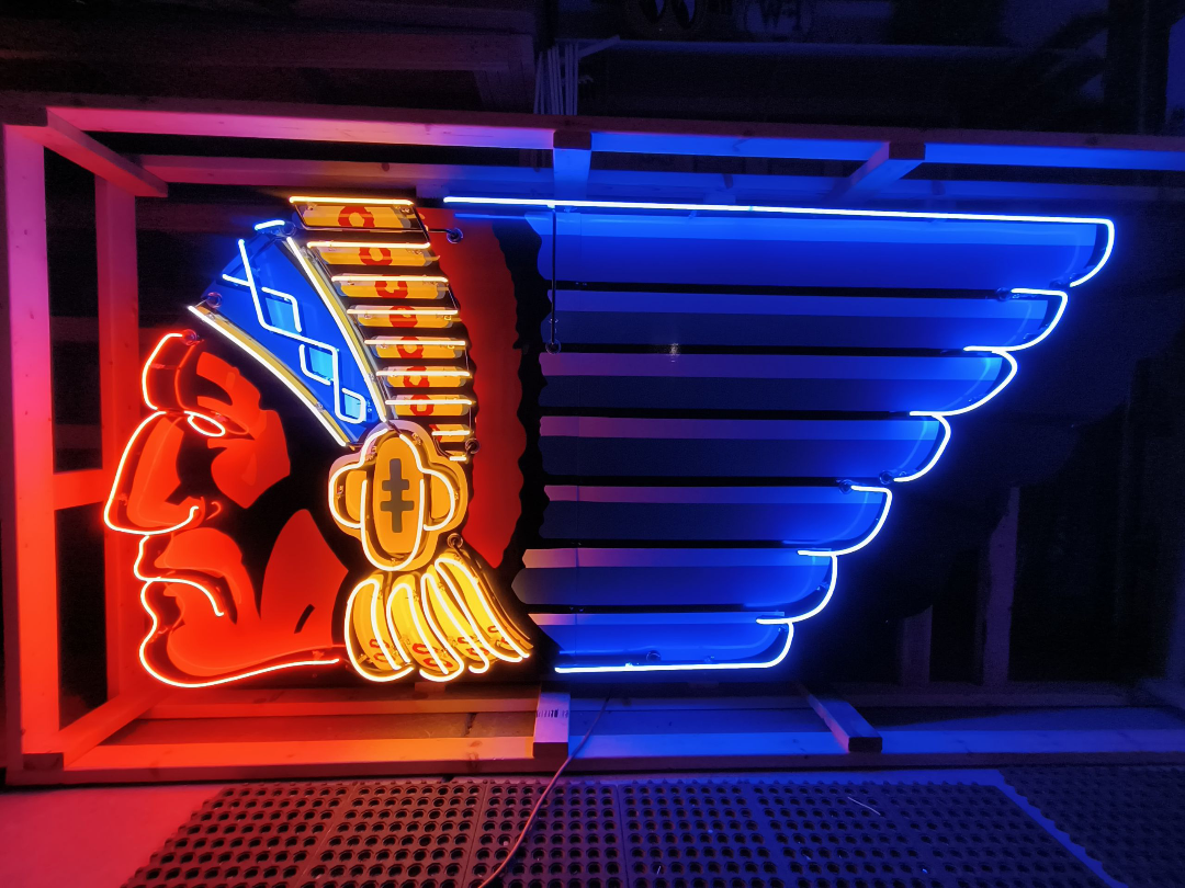 Wasatch Indian Head Neon Sign / Indian Neon Signs From Original / Petro ...