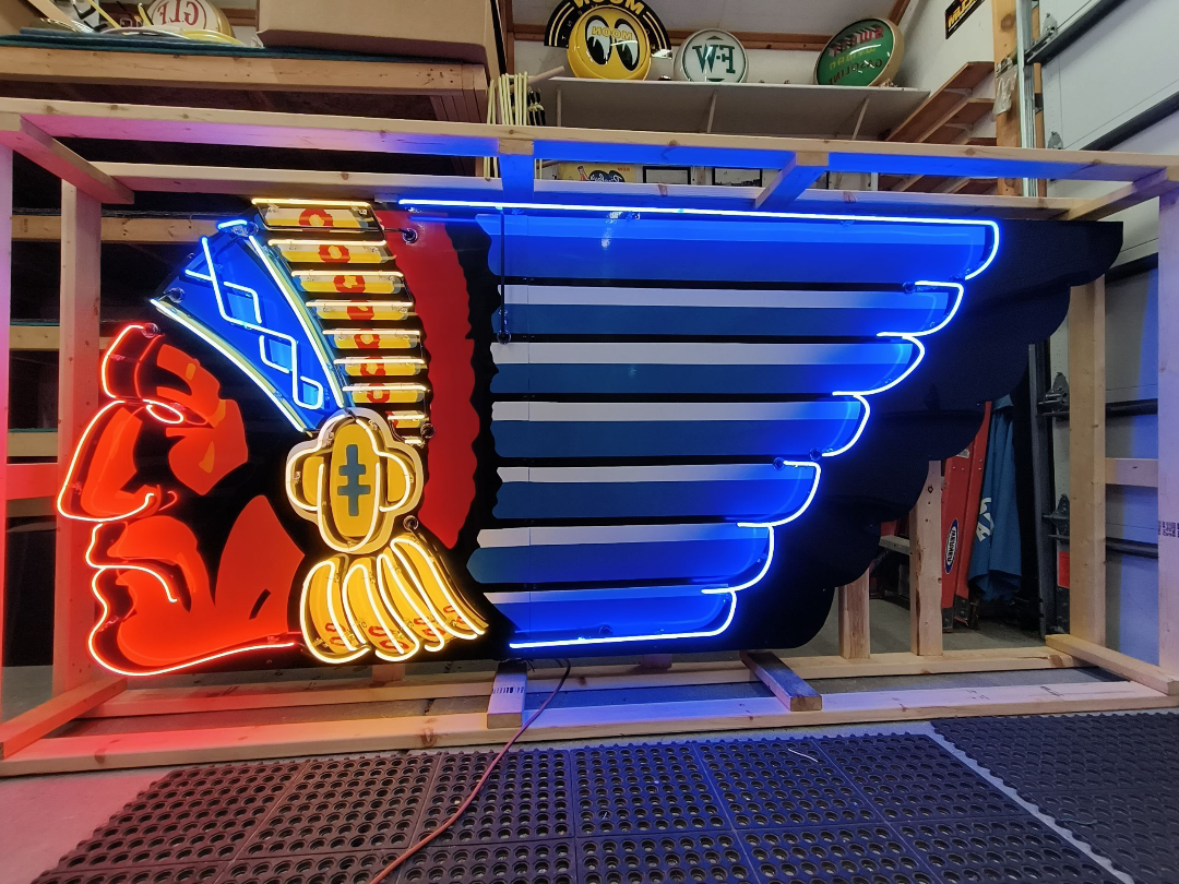 Wasatch Indian Head Neon Sign / Indian Neon Signs From Original / Petro ...