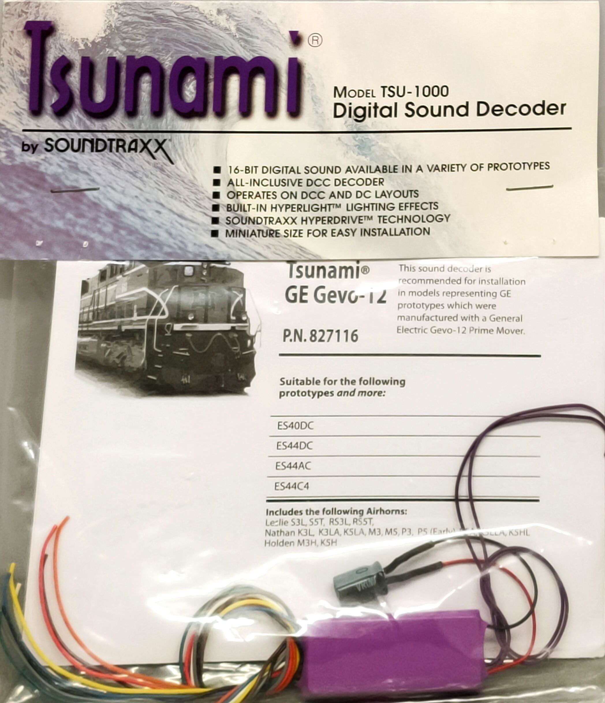 Soundtrack Tsunami. DCC sound decoder TSU-1000 for GE Gevo-12