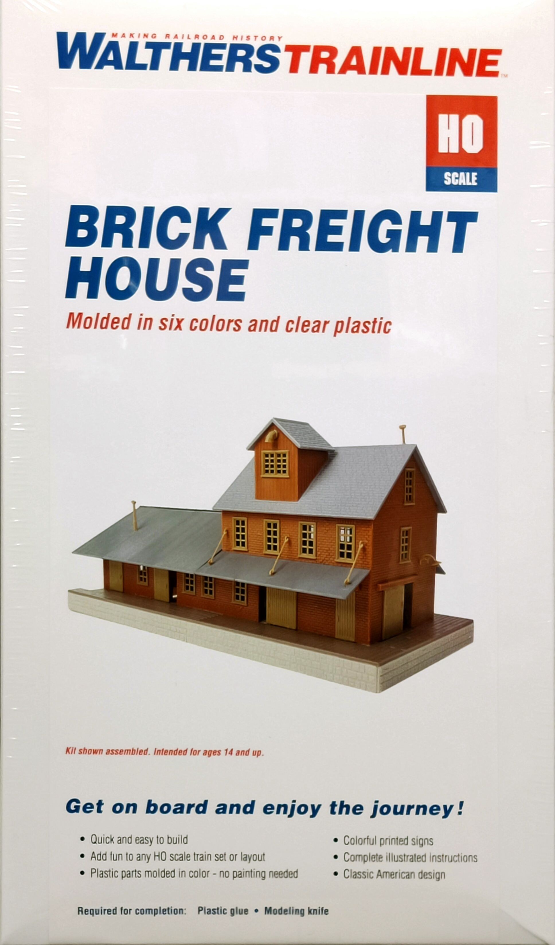 Walthers Trainline HO. Brick freight house kit