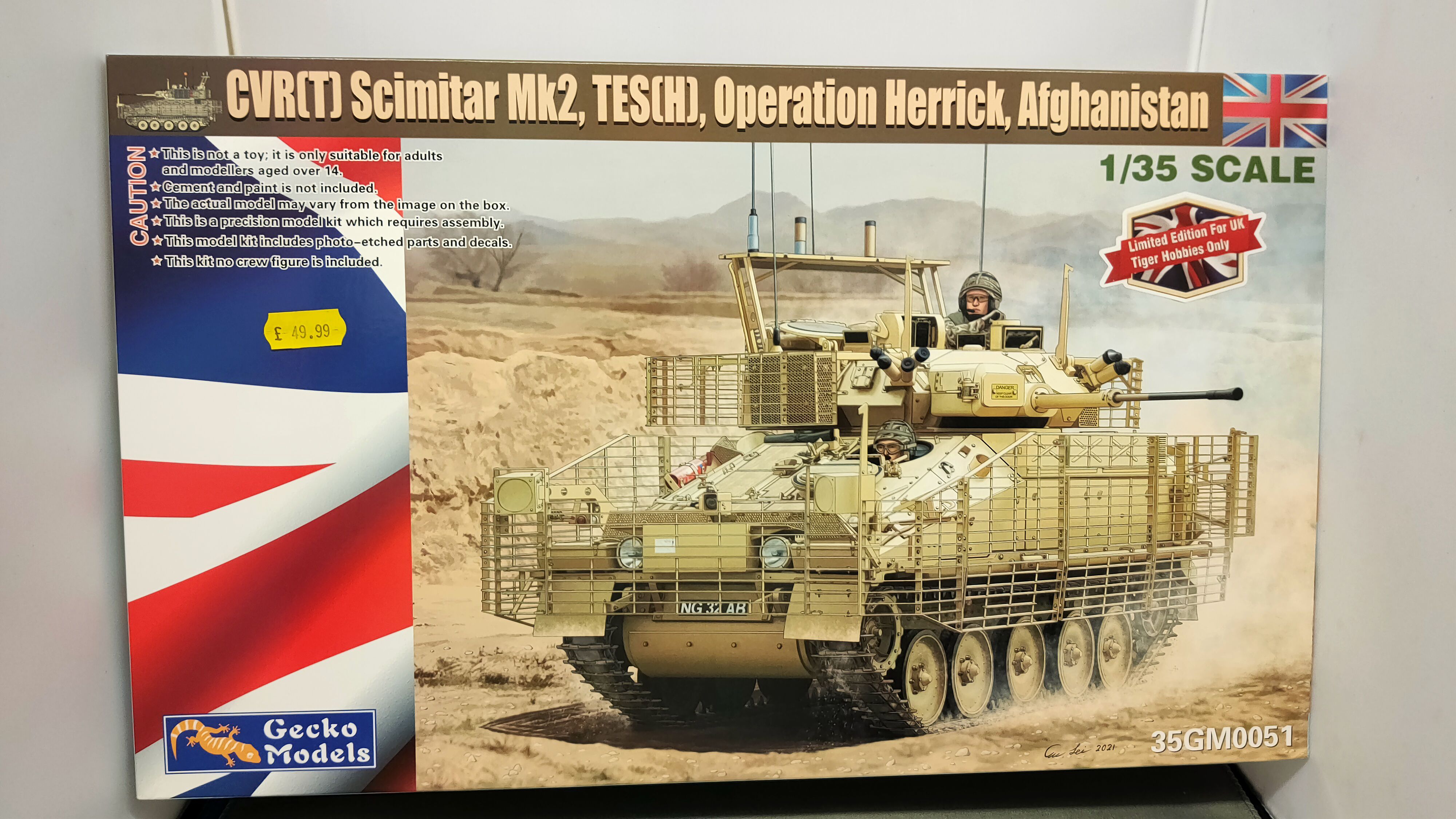 Gecko Models 1:35 Scale CVR(T) Scimitar Mk 2 TES(H), Armoured vehicle kit.