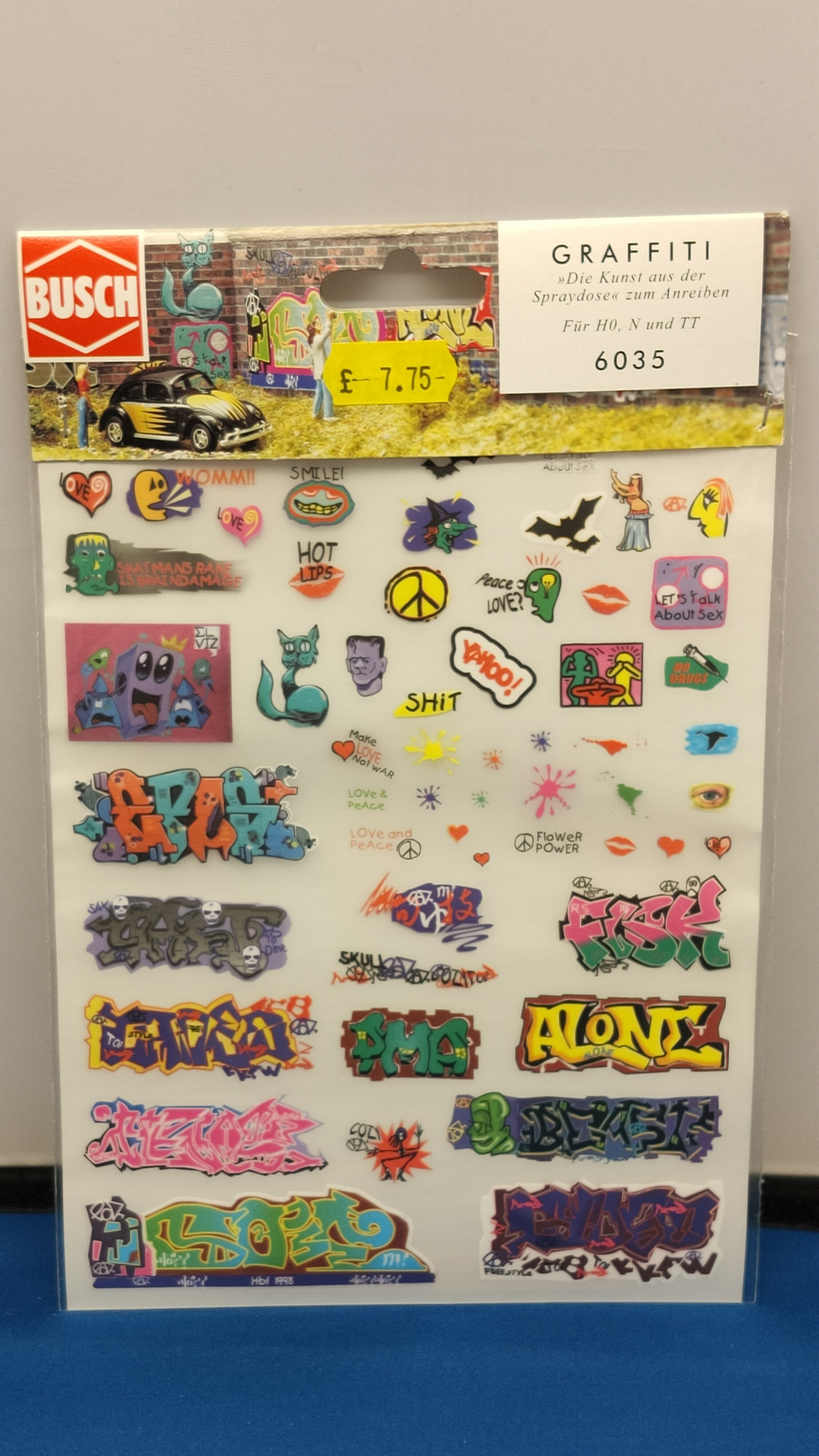 Busch HO/N/TT. Graffiti decals