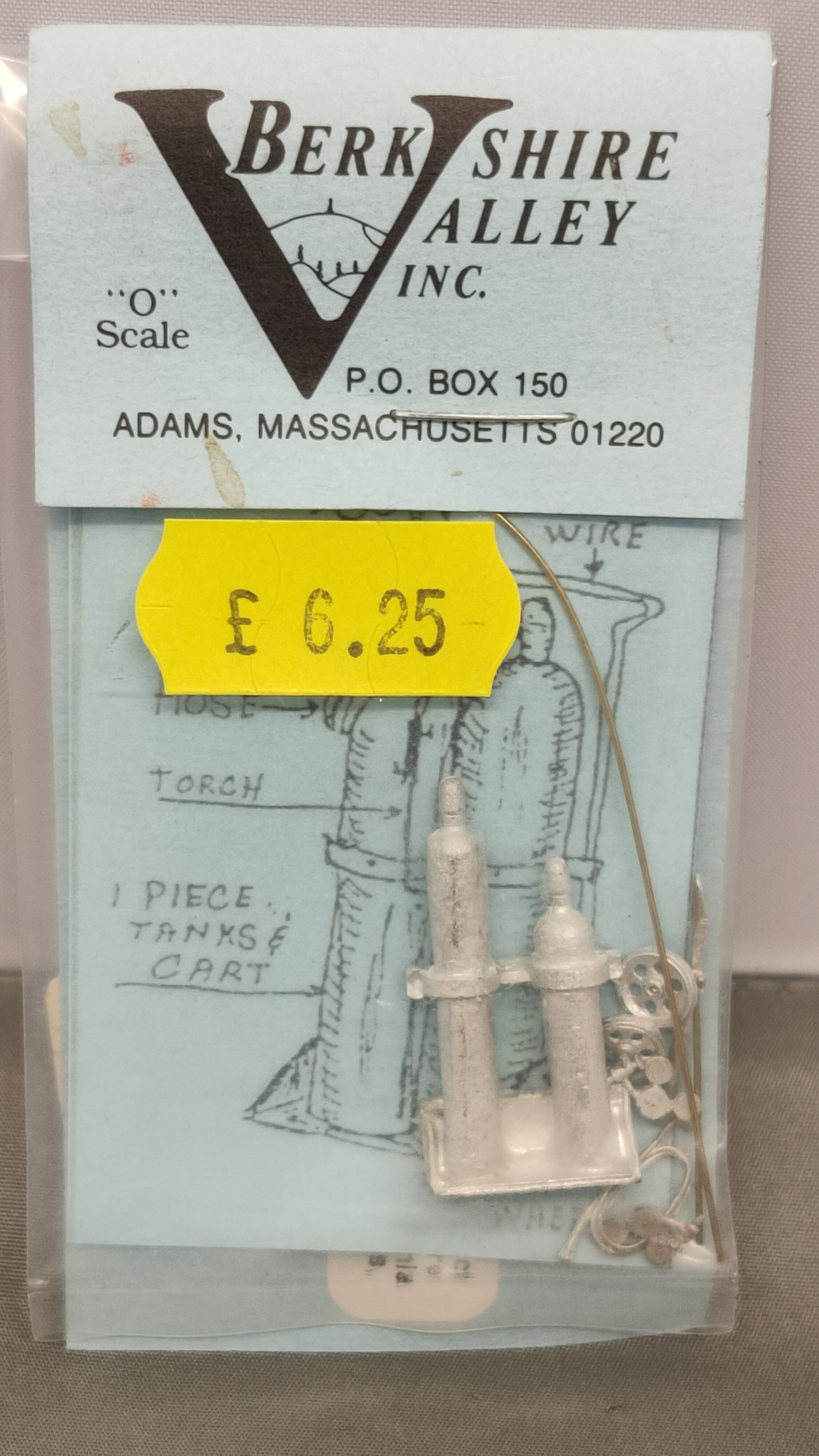 Berkshire Valley O Scale. Gas welding outfit